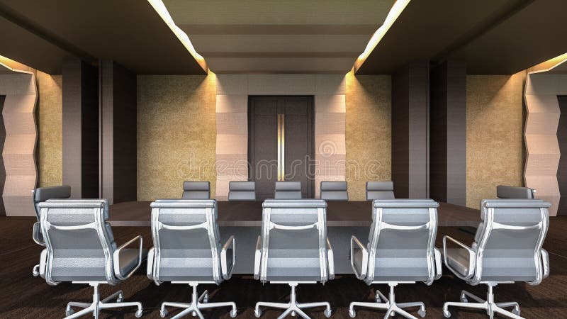 Modern Meeting Room / 3D Rendering Stock Illustration - Illustration of ...