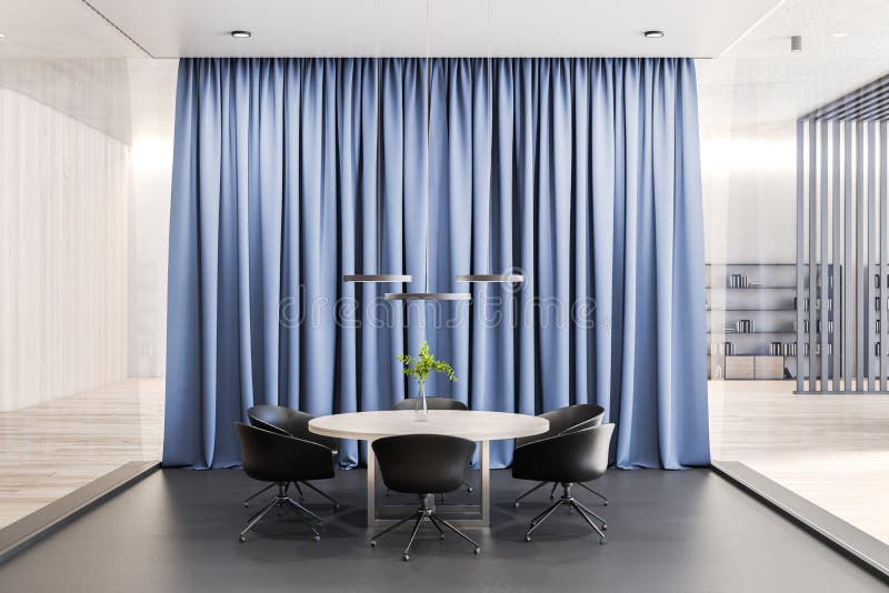 Modern Meeting Room Interior with Curtains. Corporate Concept Stock ...