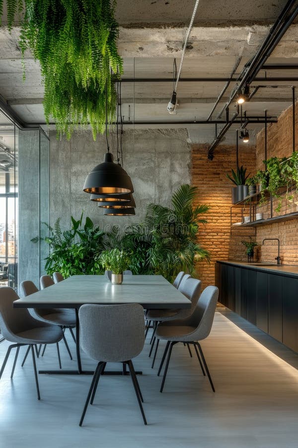 Modern Meeting Room with Rustic Elements in an Urban Setting during ...