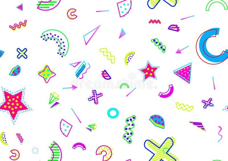 Modern Memphis Milano Inspired Seamless Pattern in Abstract Pop Art ...