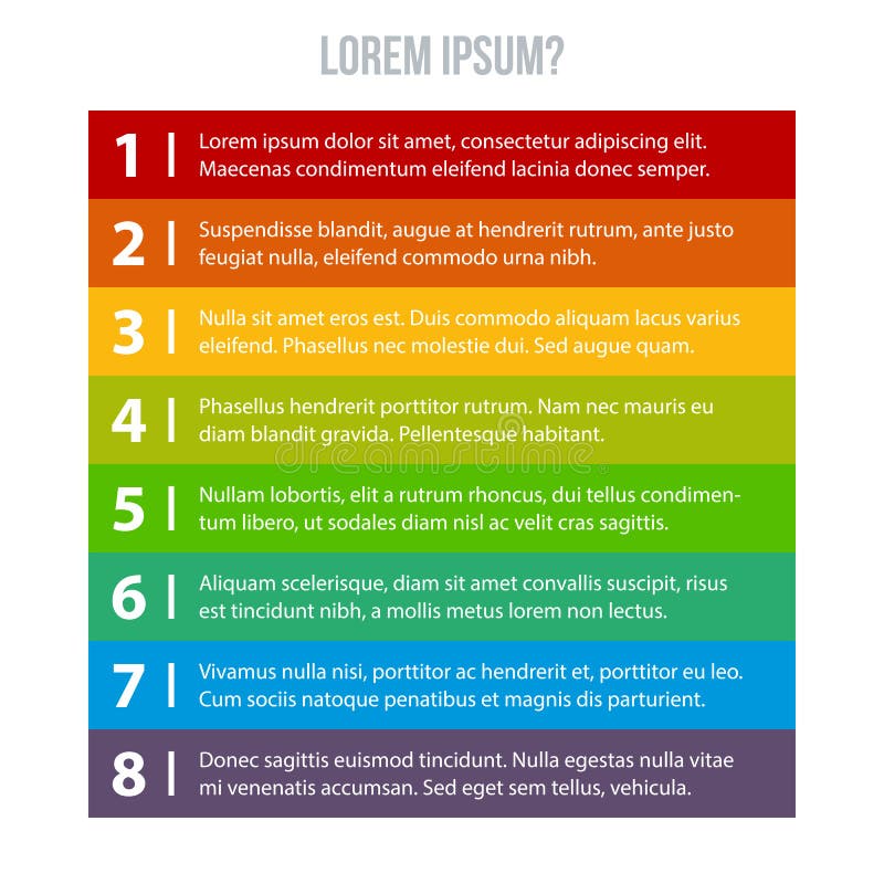 Modern Menu with 8 Colorful Tabs Stock Vector - Illustration of ...