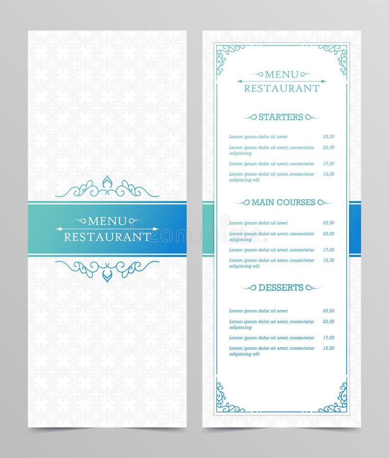 Modern menu Template stock vector. Illustration of dessert - 58385462