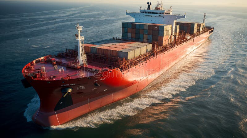 Modern Merchant Ocean Vessel Stock Illustration - Illustration of ...