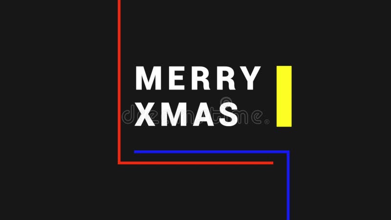 Modern Merry Christmas Text with Lines on Black Gradient Stock Footage ...