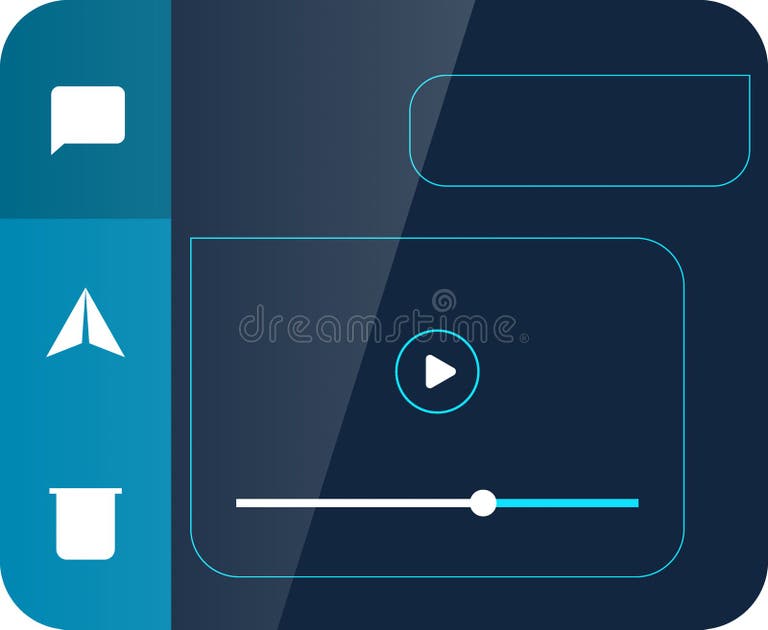 Modern Messaging App UI with Sidebar Menu Stock Vector - Illustration ...