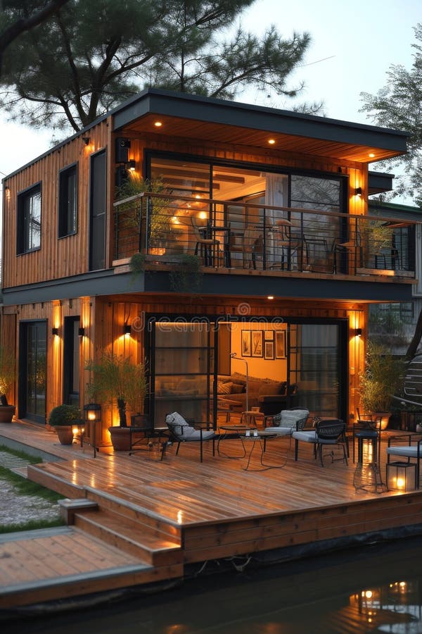 A Modern Metal Building Made of Shipping Containers Stock Image - Image ...