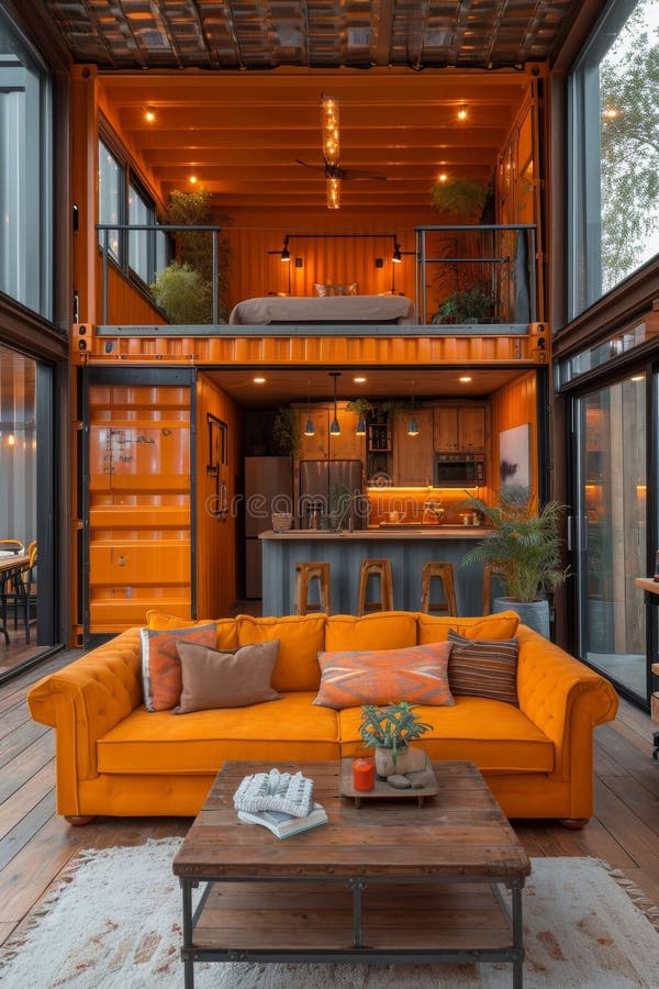 A Modern Metal Building Made of Shipping Containers Stock Photo - Image ...