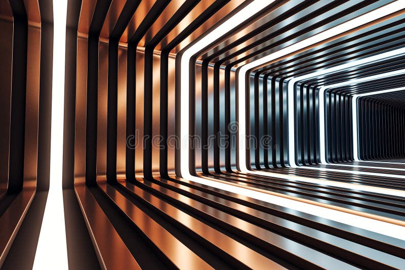 Modern Metal Colorful Interior at a Side Angle. Stock Illustration ...