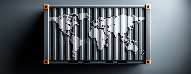 Modern Metal Container Features World Map Design, Symbolizing Global ...