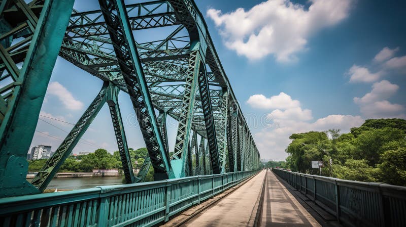 The Modern Metal Design Bridge in Yangon, Generative Ai Stock ...
