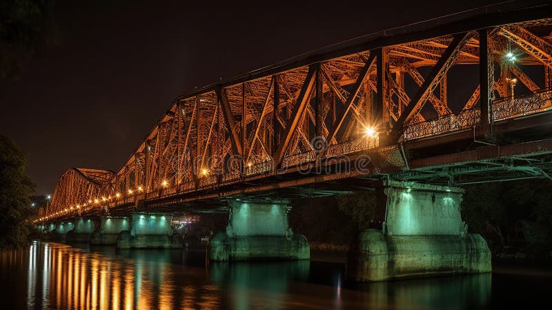The Modern Metal Design Bridge in Yangon, Generative Ai Stock ...