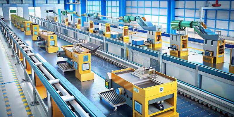 Modern Metal Detector Assembly Line a Panoramic View of Precision ...