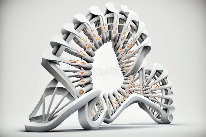 Modern Metal DNA Structure in Microscope Detail Stock Illustration ...