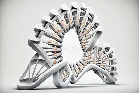 Modern Metal DNA Structure in Microscope Detail Stock Illustration ...
