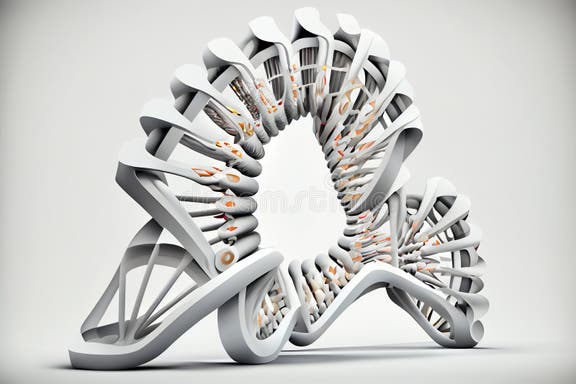 Modern Metal DNA Structure in Microscope Detail Stock Illustration ...