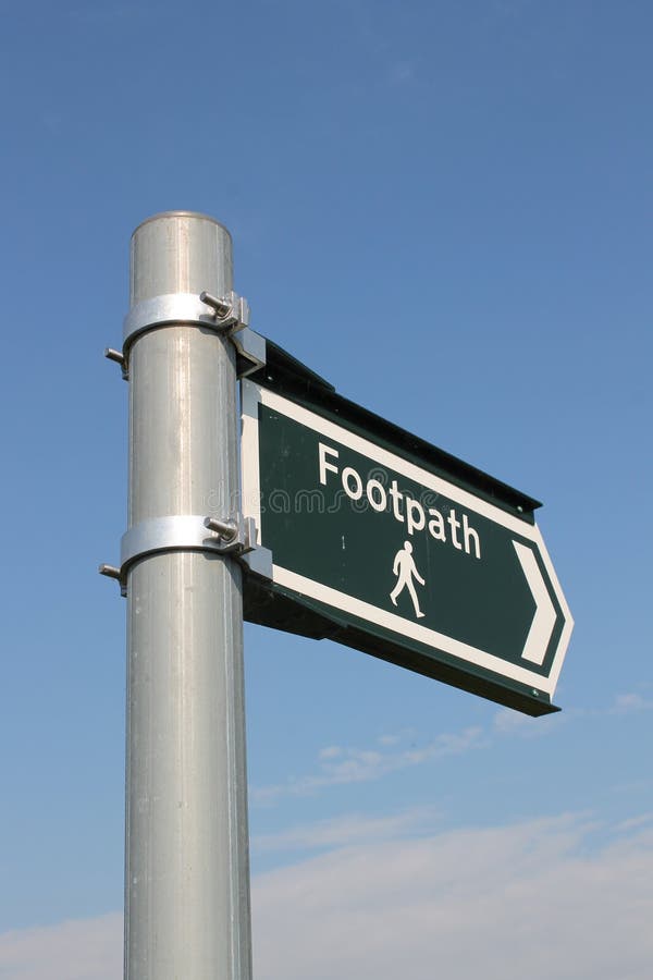 Modern Metal Footpath Sign, England Stock Image - Image of post, sign ...