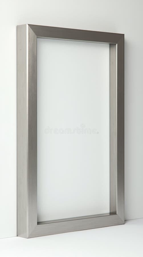Modern Metal Frame for Artwork on White Background Front View Stock ...