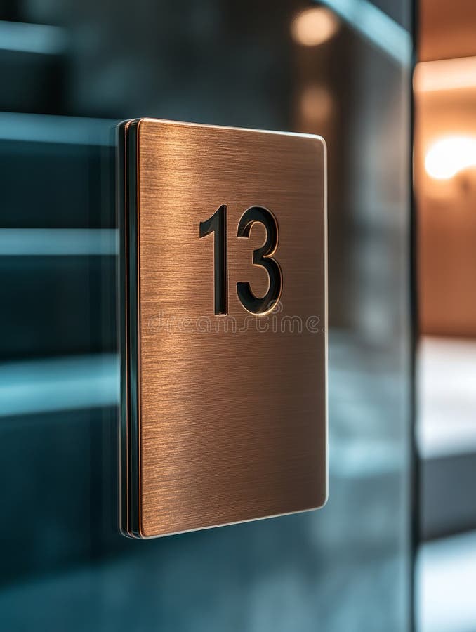 Modern Metal Number 13 Sign on a Wall. Stock Photo - Image of sleek ...