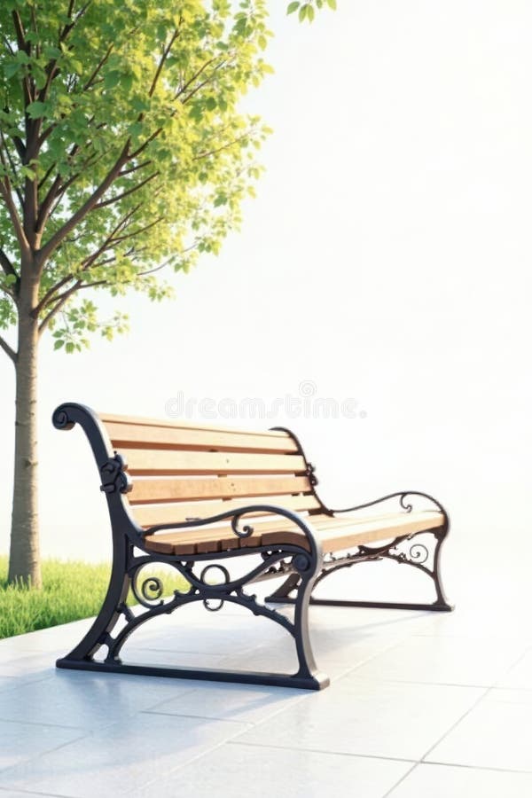 Modern Metal Park Bench, Clean Lines White Background , Modern, Sitting ...