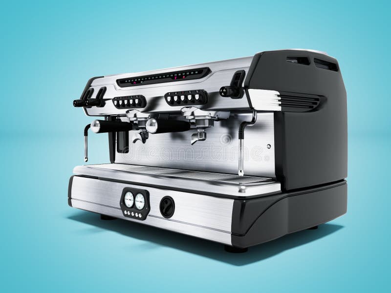 Modern Metal Professional Coffee Machine for Two Cups in the Coffee ...