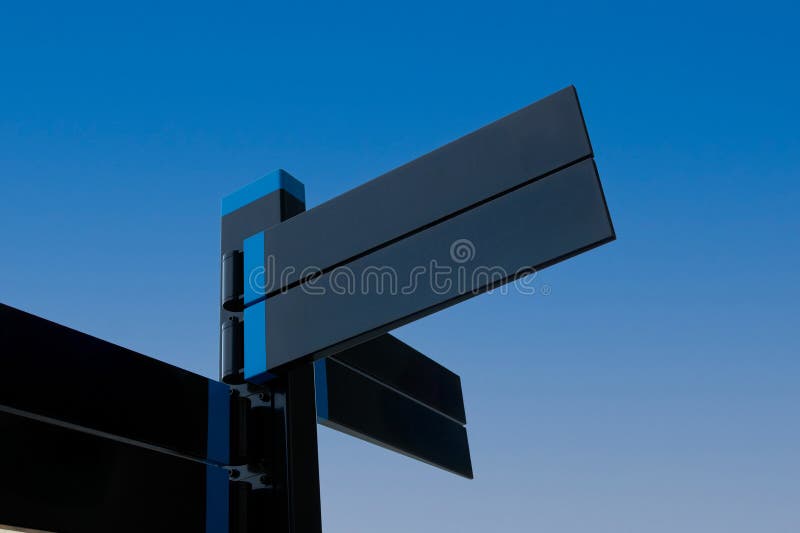 Modern Metal Signposts Direction Blank Copyspace Stock Image - Image of ...
