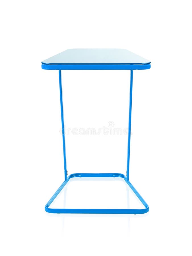 Modern Metal Table with Mirror Top Isolated Stock Photo - Image of ...