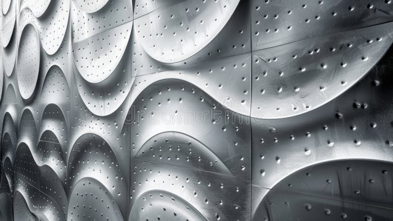 Modern Metal Wall with Artistic Wave Pattern and Perforations Creates a ...