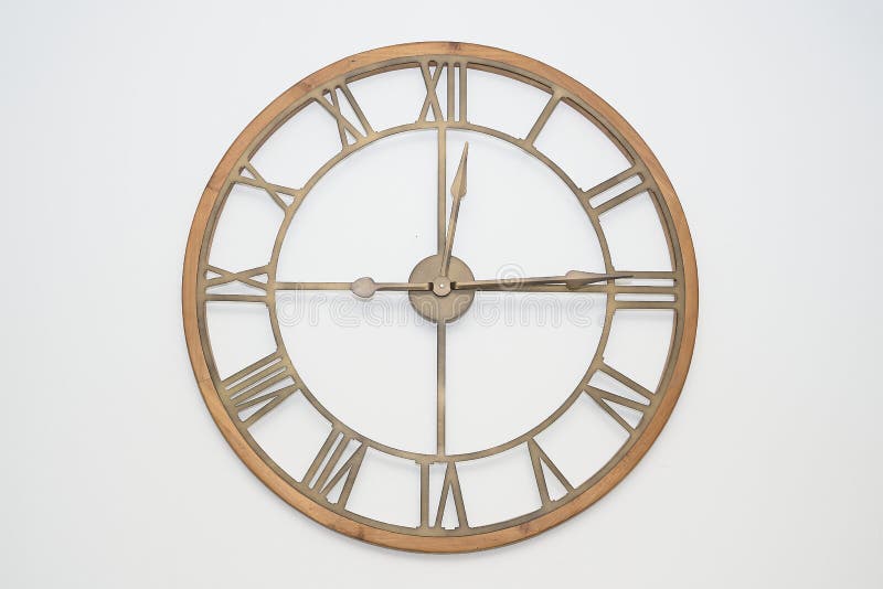 Modern Metal and Wood Wall Watch. Stock Photo - Image of decoration ...