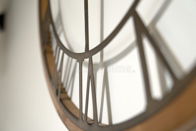 Vintage Metal and Wood Wall Watch. Stock Photo - Image of dial ...