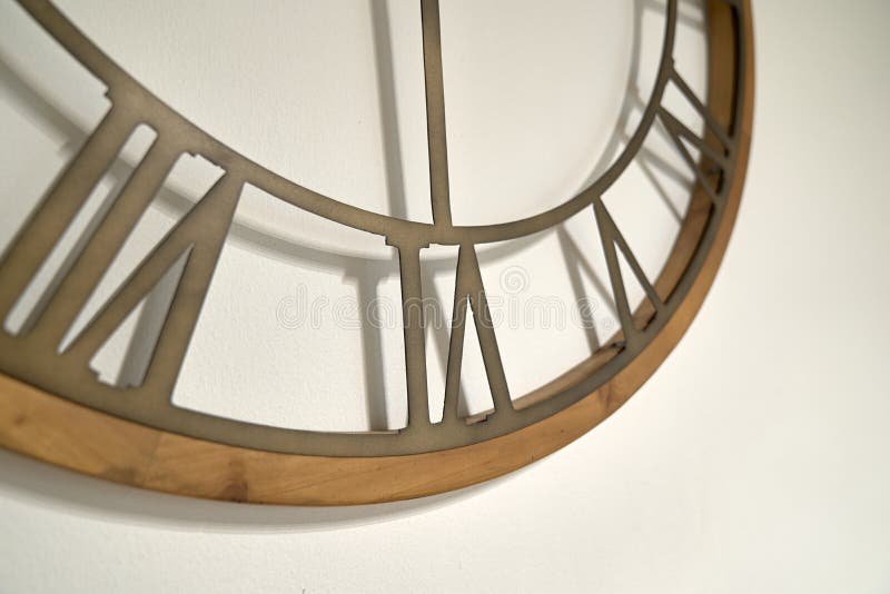 Vintage Metal and Wood Wall Watch. Stock Image - Image of dial ...
