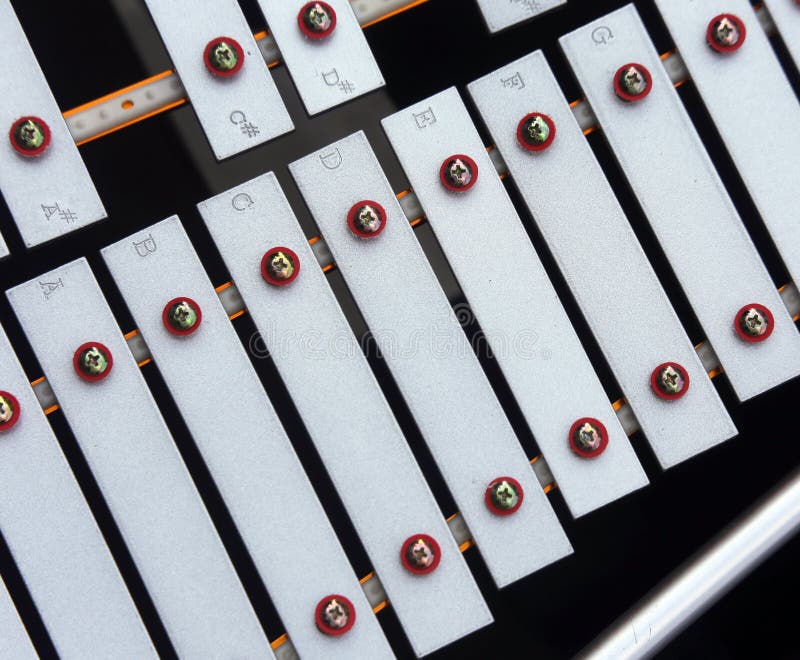 Modern Metal Xilophono with the Musical Notes Engraved Stock Photo ...