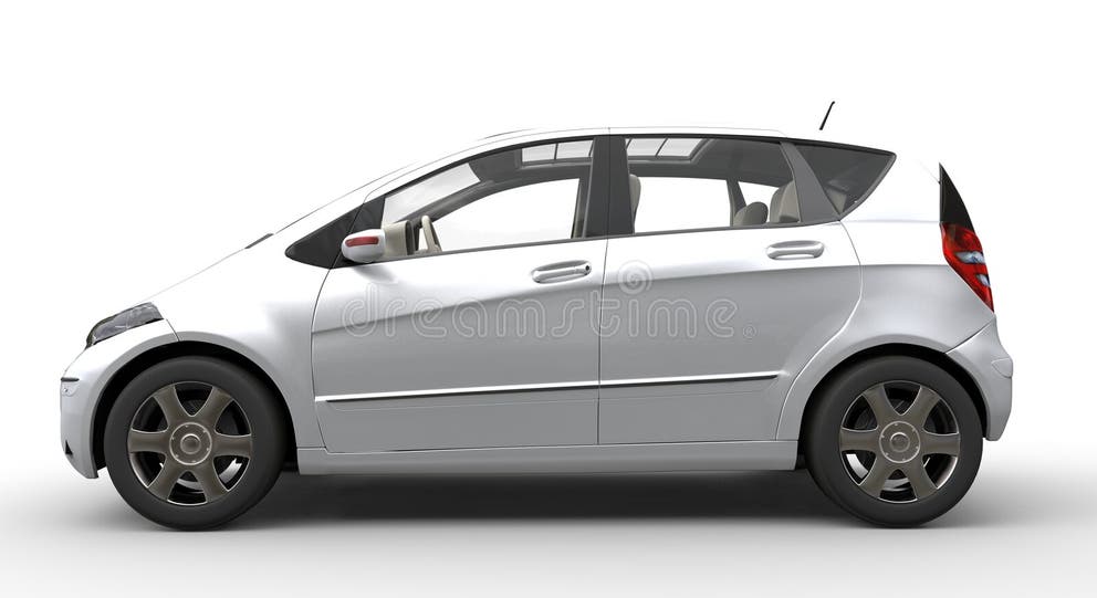 Modern Metallic Compact Car Stock Illustration - Illustration of ...
