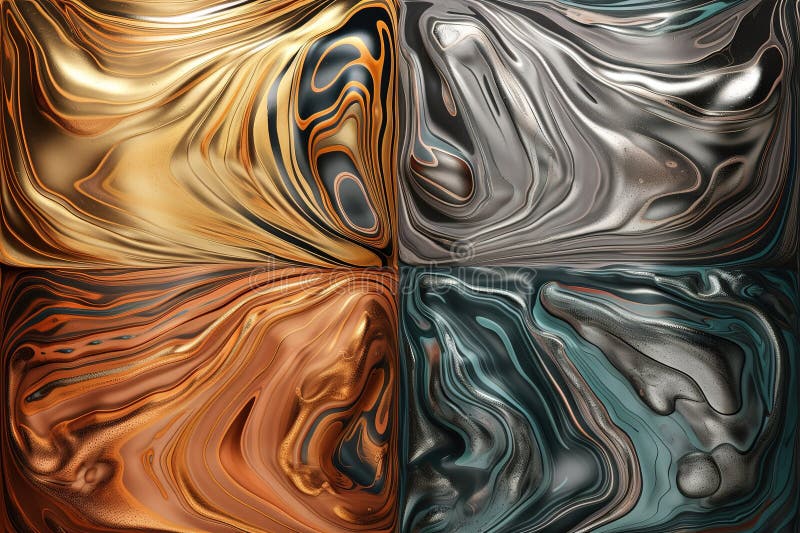 Modern Metallic Fluid Texture Background with Generative AI Stock ...