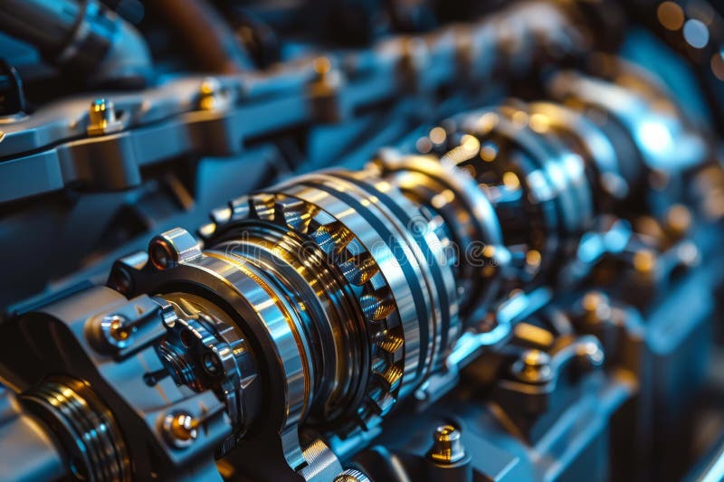 Modern Metallic Gears Meshing Together in Engine Stock Photo - Image of ...