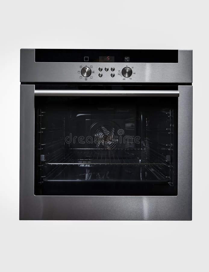 Modern Metallic Oven Isolated Stock Photo - Image of kitchen, electric ...