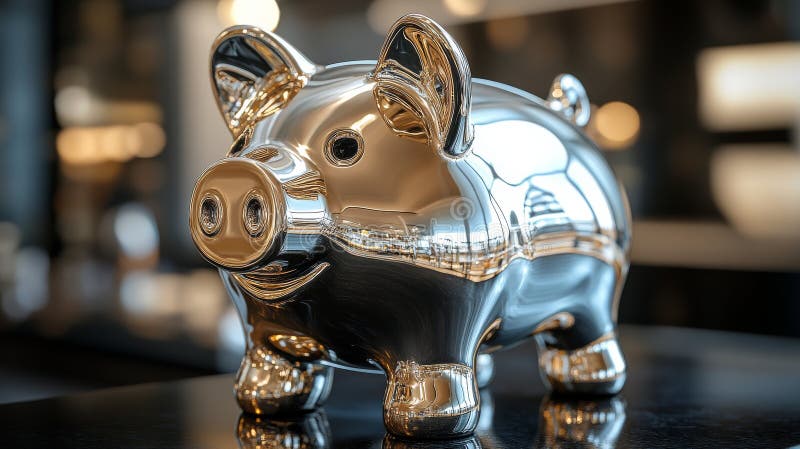 Modern Metallic Pig Sculpture Showcased in Contemporary Kitchen Setting ...