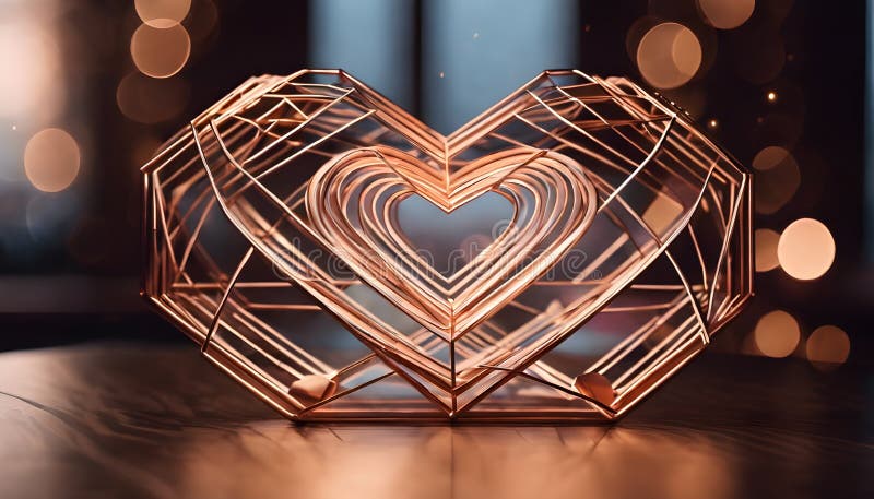 Geometric Infinity: Rose Gold Heart Stock Illustration - Illustration ...