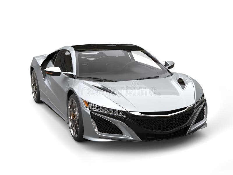 Silver concept supercar stock illustration. Illustration of race - 66971050