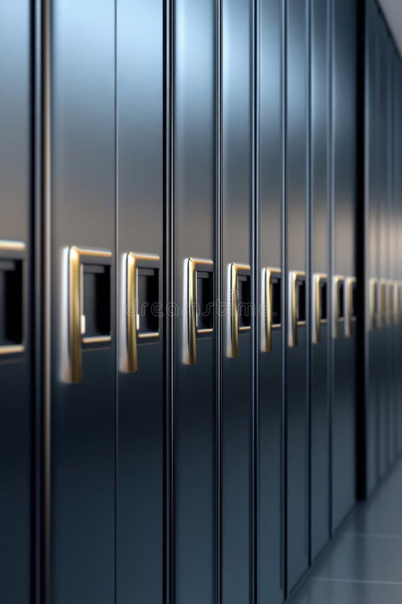 Modern Metallic Storage Lockers with Sleek Design Stock Illustration ...
