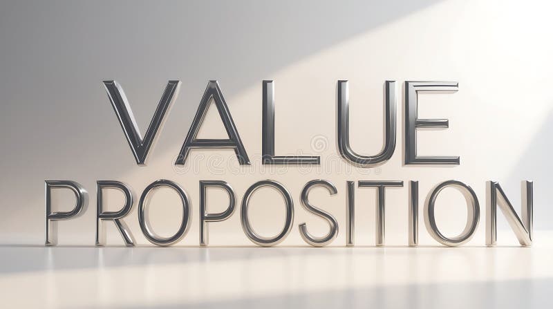 Modern Metallic Typography Showcasing the Concept of Value Proposition ...