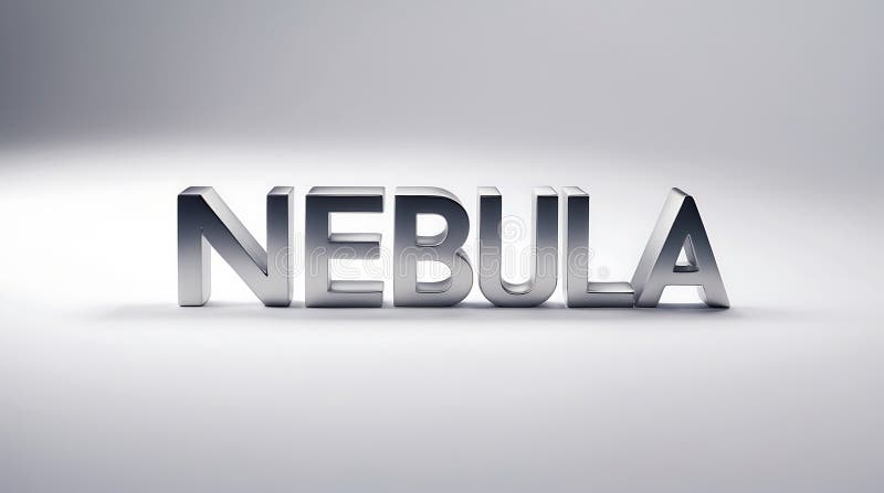 Modern Metallic Typography Showcasing the Word Nebula on a Light ...