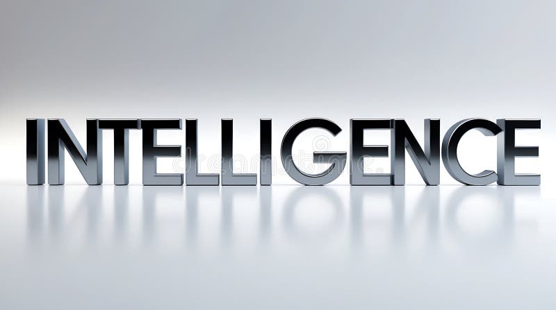 Modern Metallic Typography Spelling Intelligence on a Sleek Surface ...