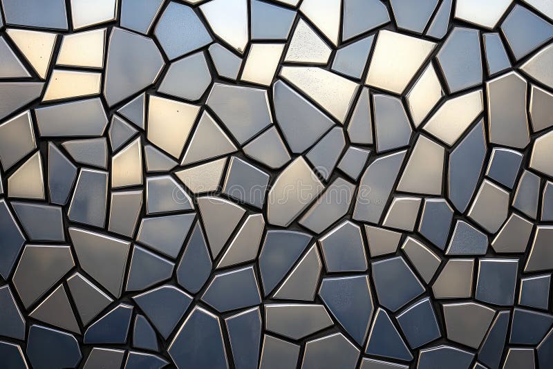 Modern Metallic Wall Covering Reflecting Sunlight Stock Photo - Image ...
