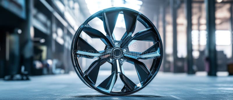 Modern Metallic Wheel Design Precision Engineering Against a Textured ...
