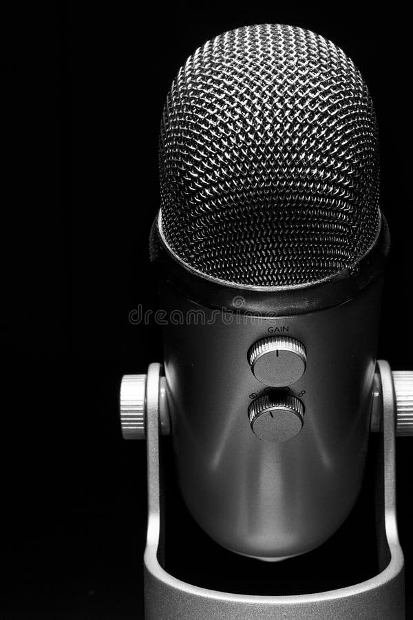 Modern microphone close up stock image. Image of close - 97707411