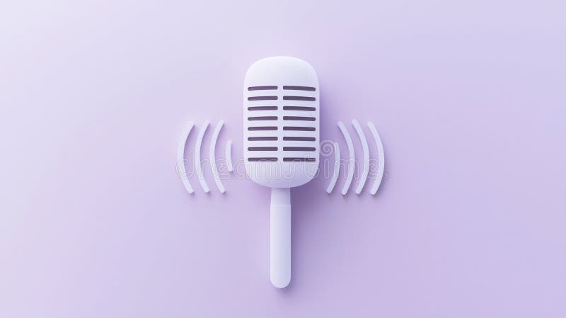 Modern Microphone Design with Sound Waves, Perfect for Showcasing Audio ...