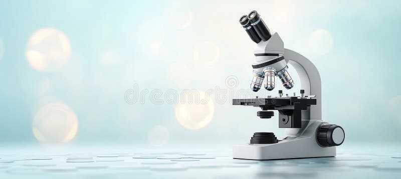 Modern Microscope on Blue Background a Symbol of Scientific Exploration ...