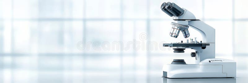 Modern Microscope in a Bright Laboratory Setting Scientific Equipment ...