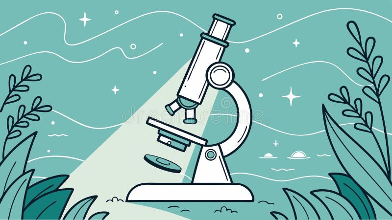 Modern Microscope in a Clean Minimalist Lab Setting, Vector, Vector ...