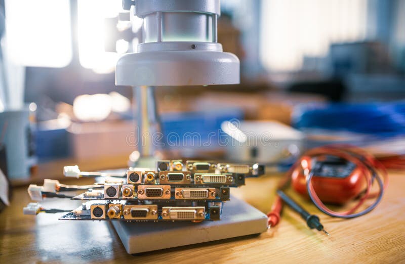 Modern Microscope, Electronic Components in a Scientific Laboratory ...